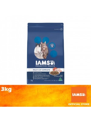 IAMS Cat Dry Food Adult Multi-Cat Complete Chicken & Salmon 3kg ...